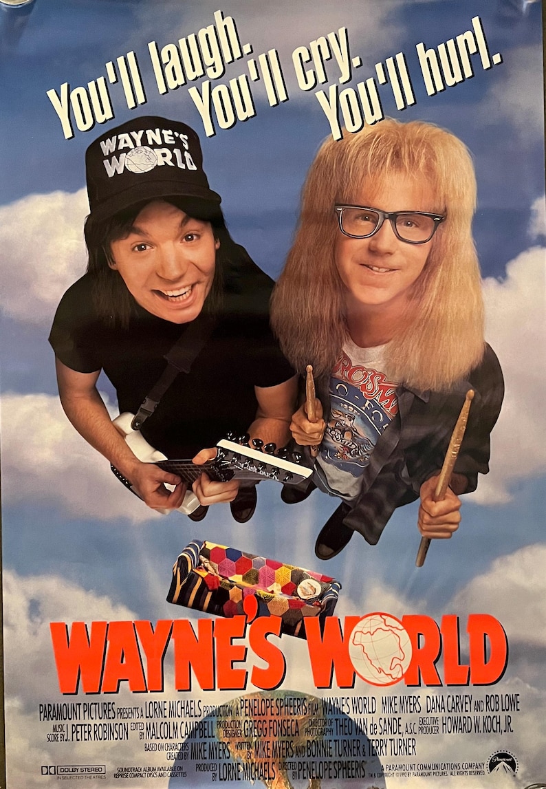 Wayne's World 1992 Original Movie Poster - Etsy