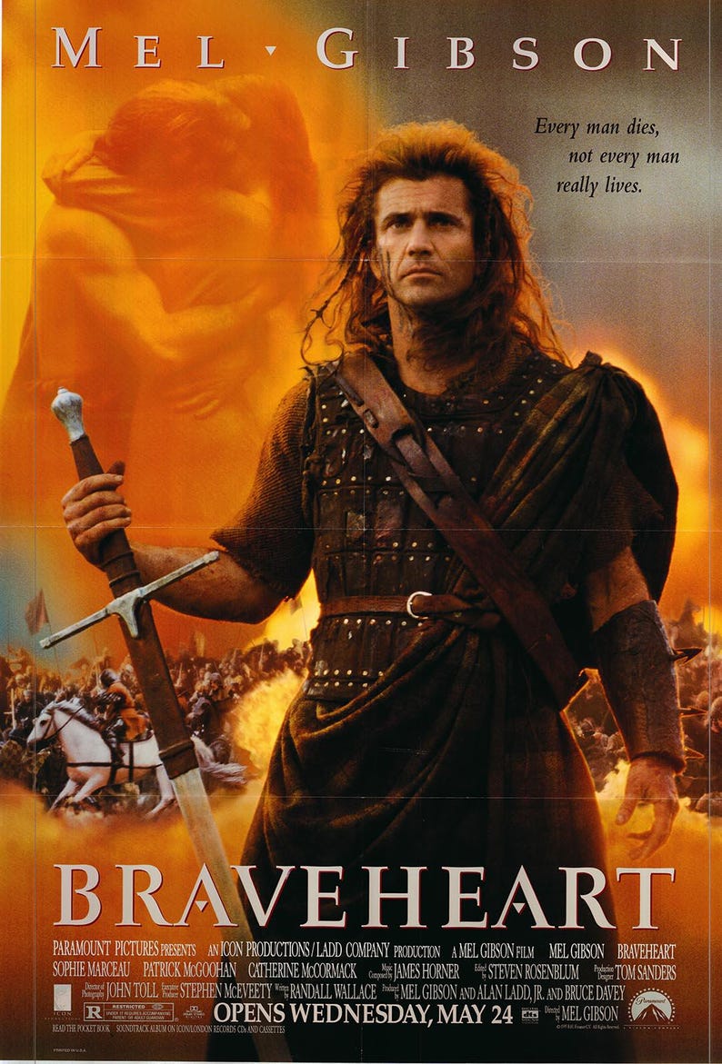 Braveheart Original 1995 Vintage One Sheet Poster - Etsy
