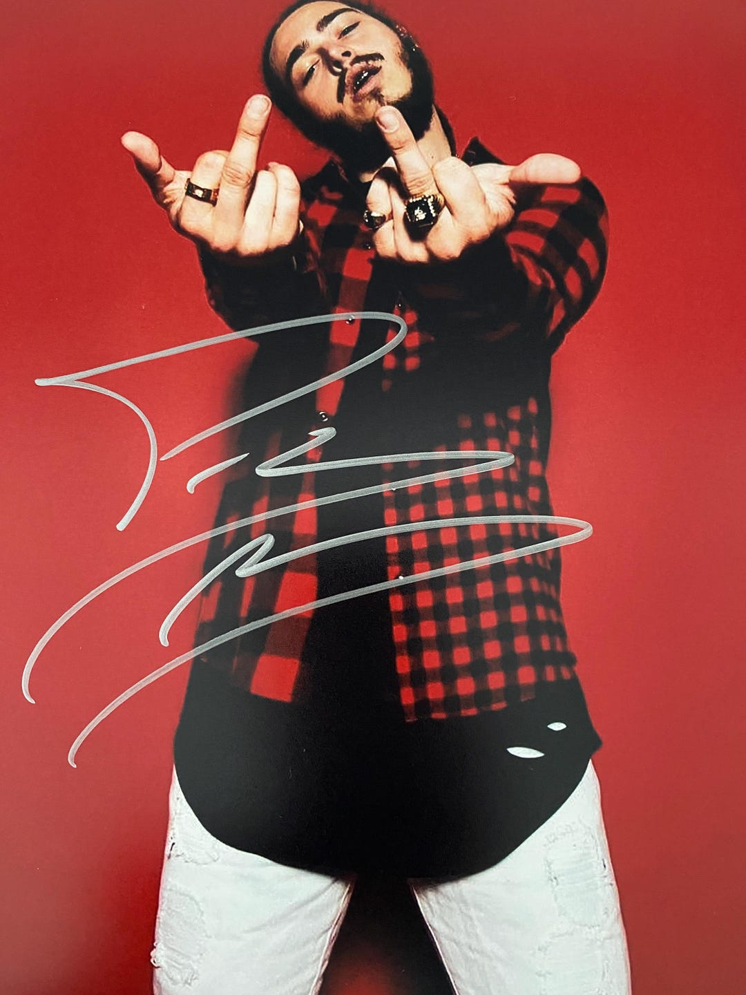 Post Malone Original Autographed Photo - Framed - Etsy