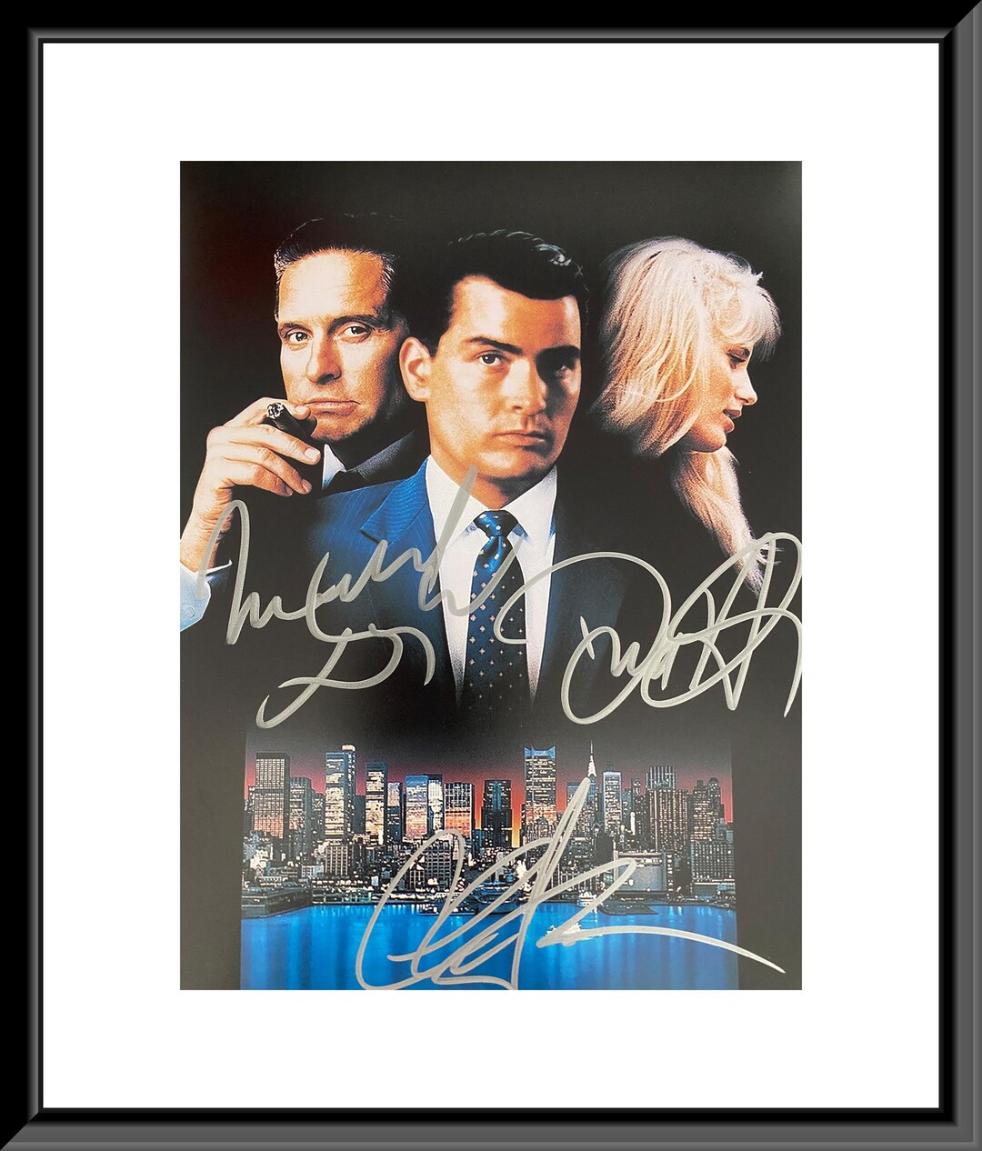 Wall Street Cast Autographed Movie Photo - Framed - Etsy