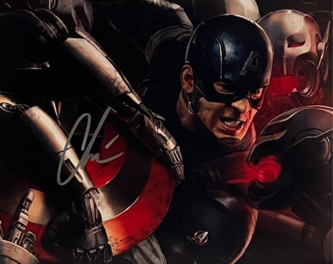 Captain America Chris Evans Original Autographed Movie Photo - Framed ...