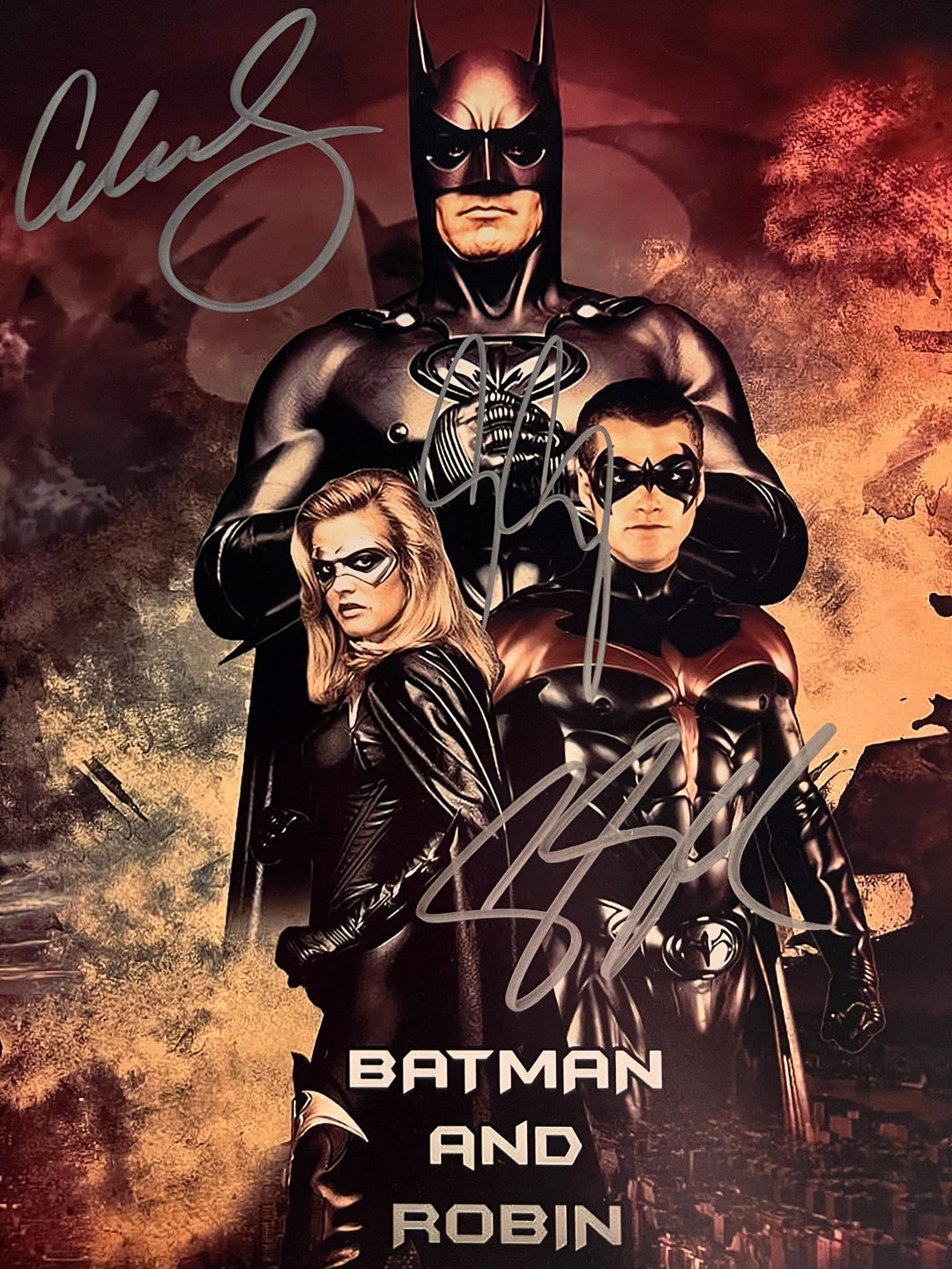 Batman and Robin Cast Autographed Photo Framed - Etsy