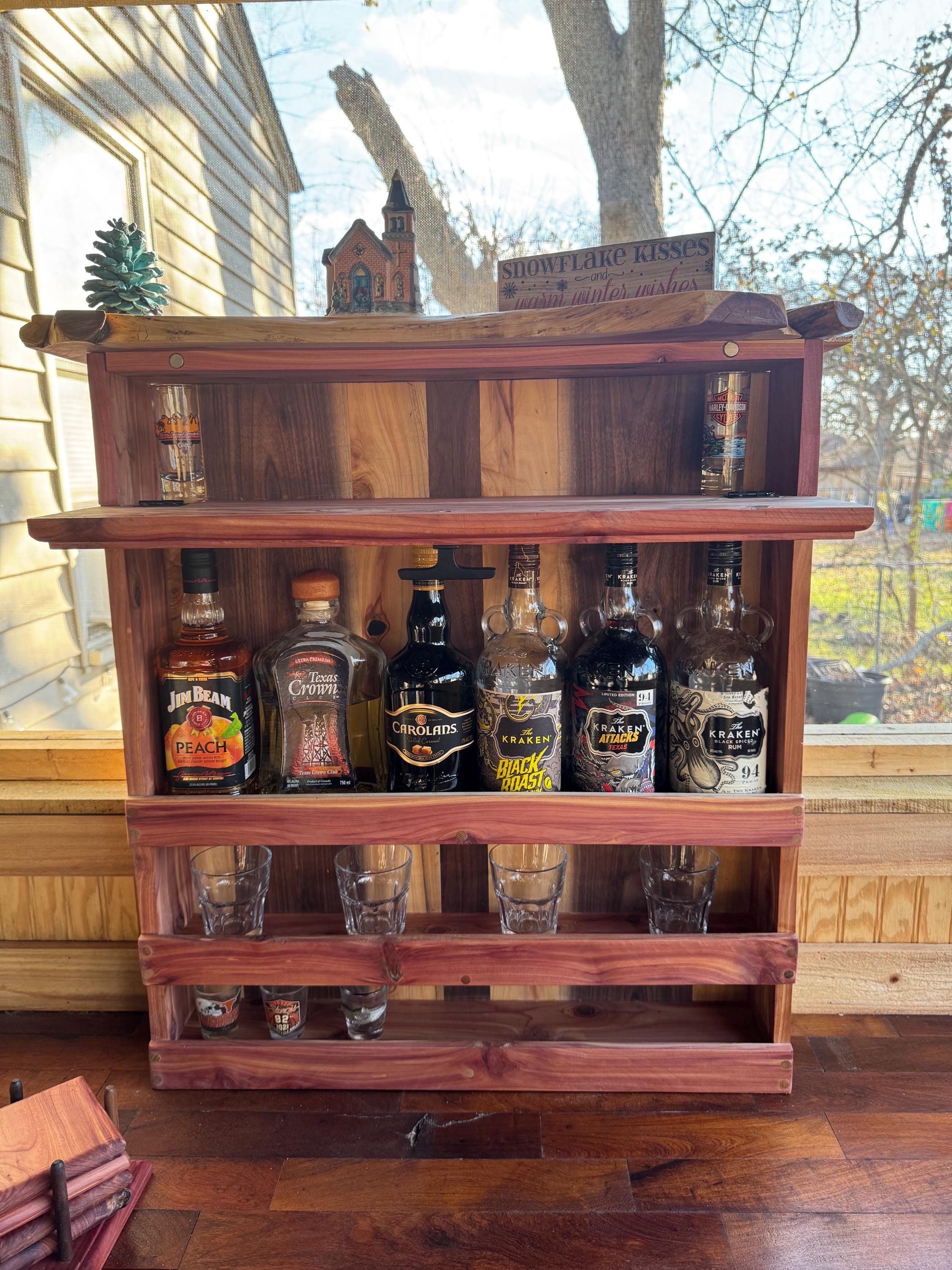 Handcrafted Red Cedar Whiskey Shelf - Etsy