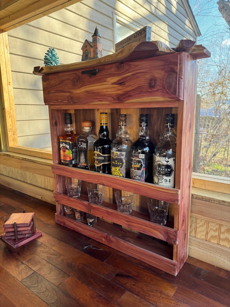 Handcrafted Red Cedar Whiskey Shelf - Etsy