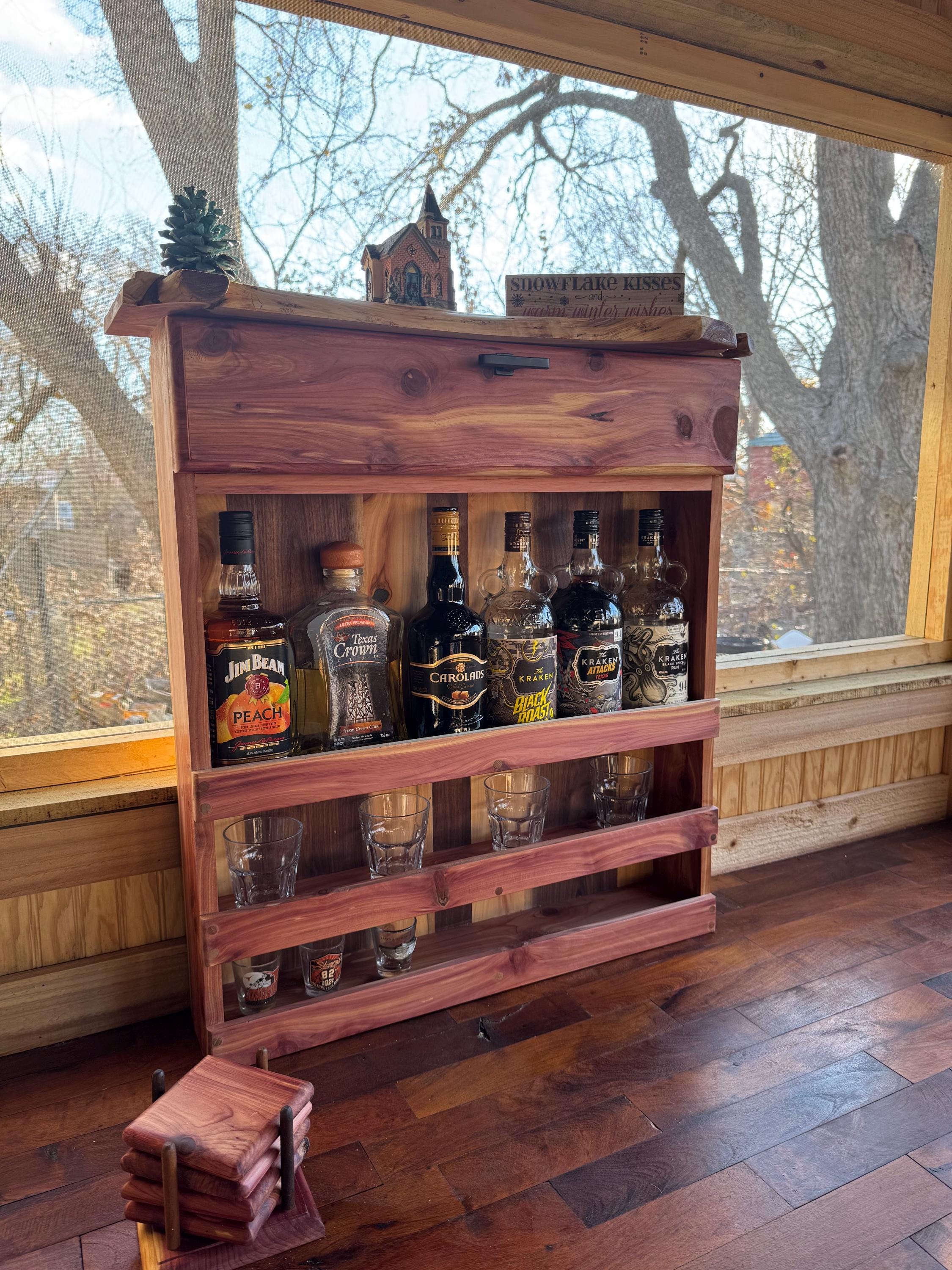 Handcrafted Red Cedar Whiskey Shelf - Etsy