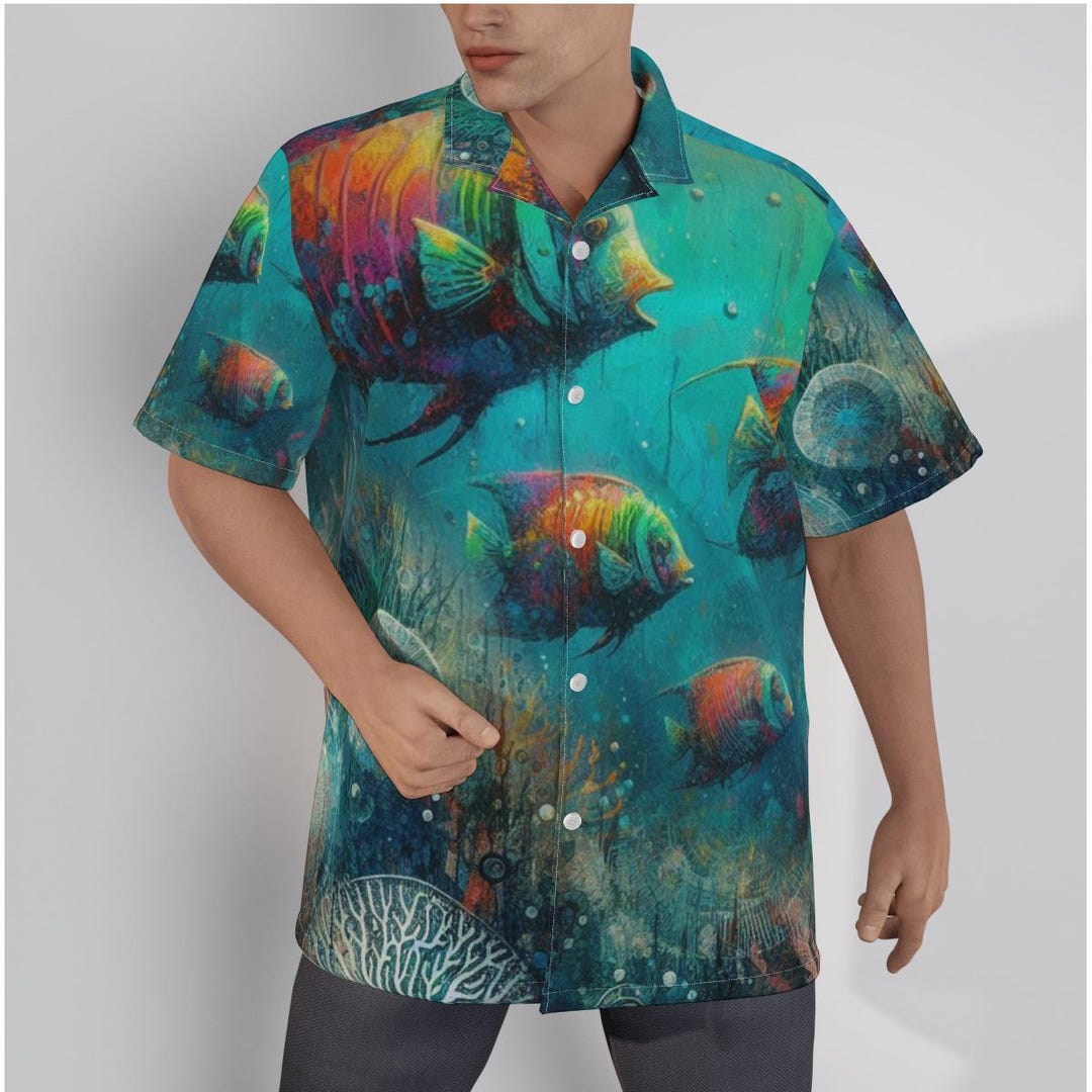 Tropical Fish Men's Hawaiian Shirt - Etsy