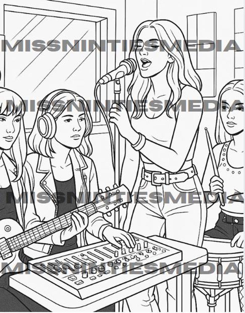 Rockstar Coloring Pages | 20 Pages | Rock Inspired | for Teens and ...
