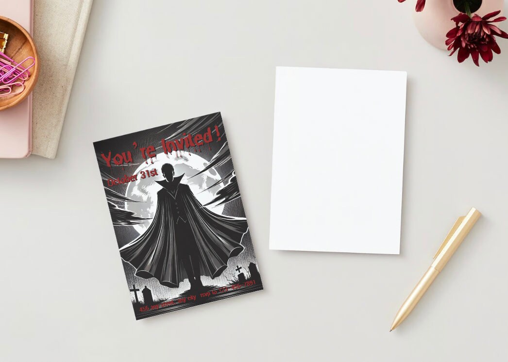 Vampire Invitation Digital Template - Etsy