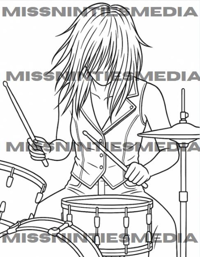 Rockstar Coloring Pages | 20 Pages | Rock Inspired | for Teens and ...