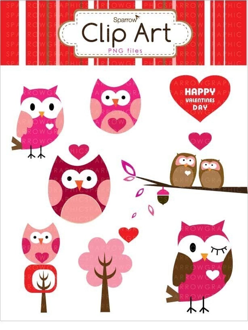 Sweet Valentine Owls Digital Clip Art. Use for | Etsy Sweet Valentine Owls Digital Clip Art. Use for | Etsy