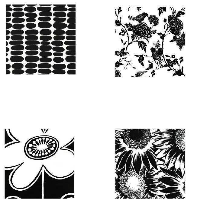 Black and White Graphic Patterns 1x1 One Inch 25mm | Etsy