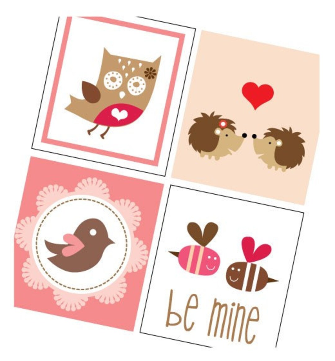 Valentines Day Kisses and Hearts - Scrabble Size Printable Images - Buy ...