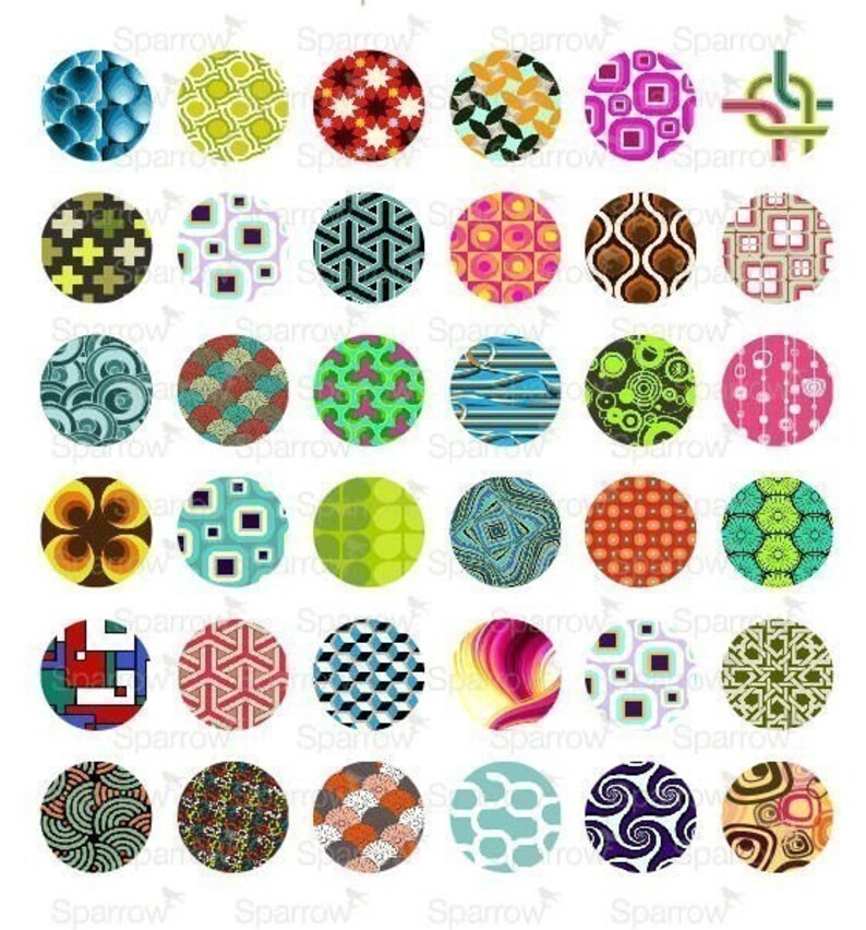 Abstract Geometric Patterns One 1x1 Inch Round Images | Etsy