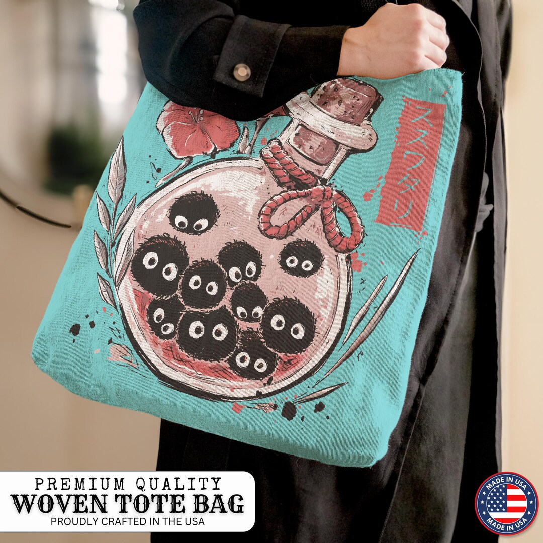 Soot Sprites Woven Tote Bag Studio Ghibli Inspired Handbag for Anime ...