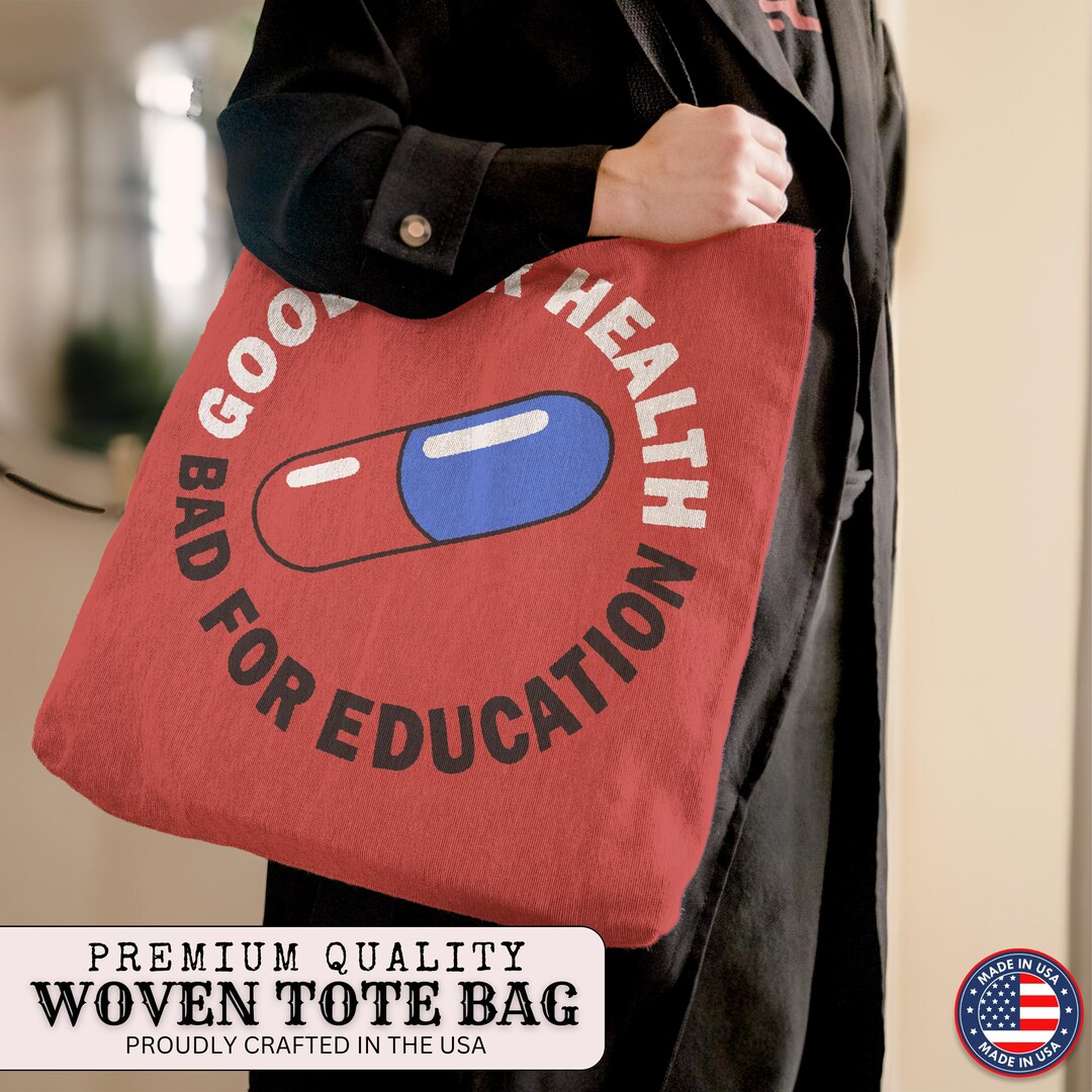Woven Tote Bag Akira Anime Film Red Pill Blue Pill Good for Health, Bad ...