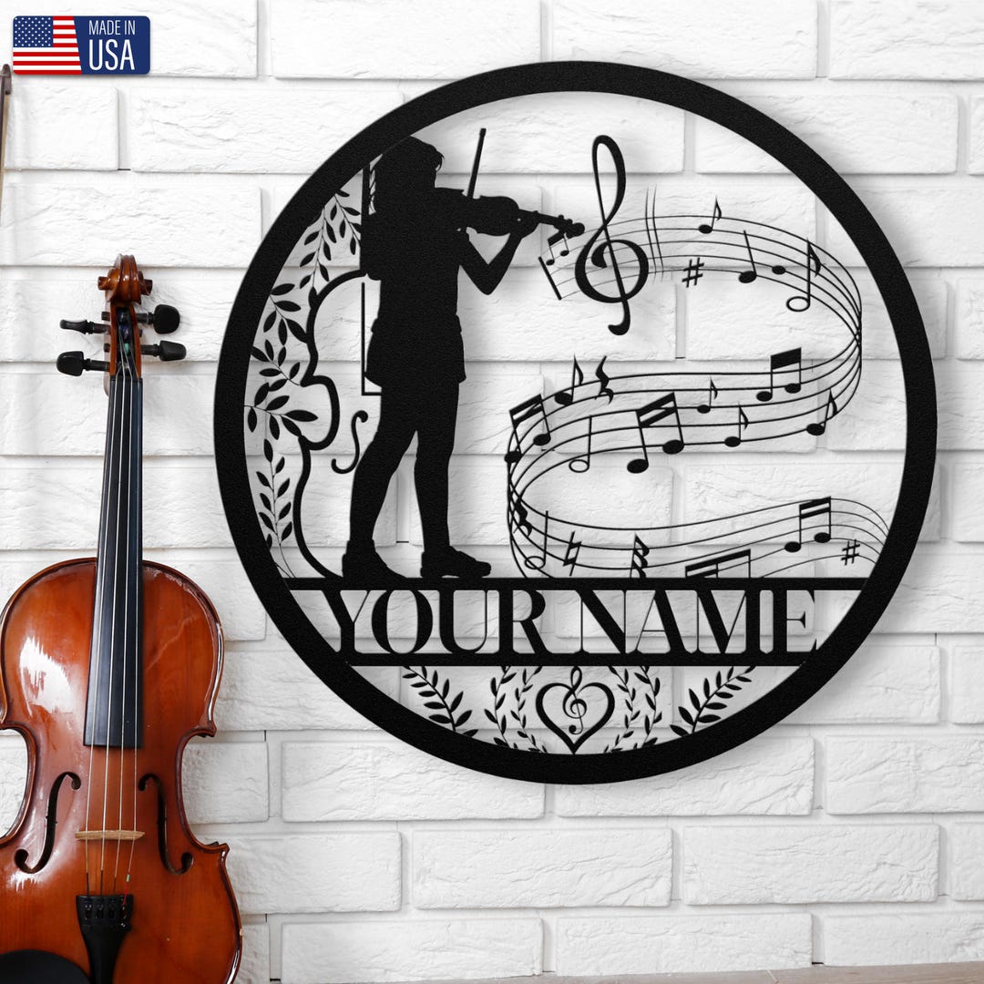Personalized Violinist Wall Decor Female Violin Wall Art Print, Custom ...