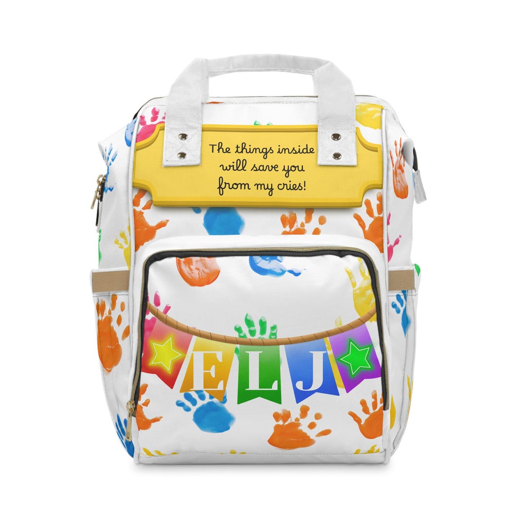 Cute Handprint Diaper Bag Backpack, Babies Bag Bookbag, Mom Dad Travel ...