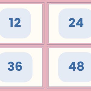 Printable 12x Times Tables Multiplication Flashcards Pastels ...