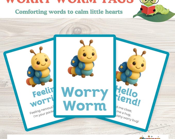 Printable Wiggle Worm Poem Tag - Crochet Worry Worm Pattern - Instant ...