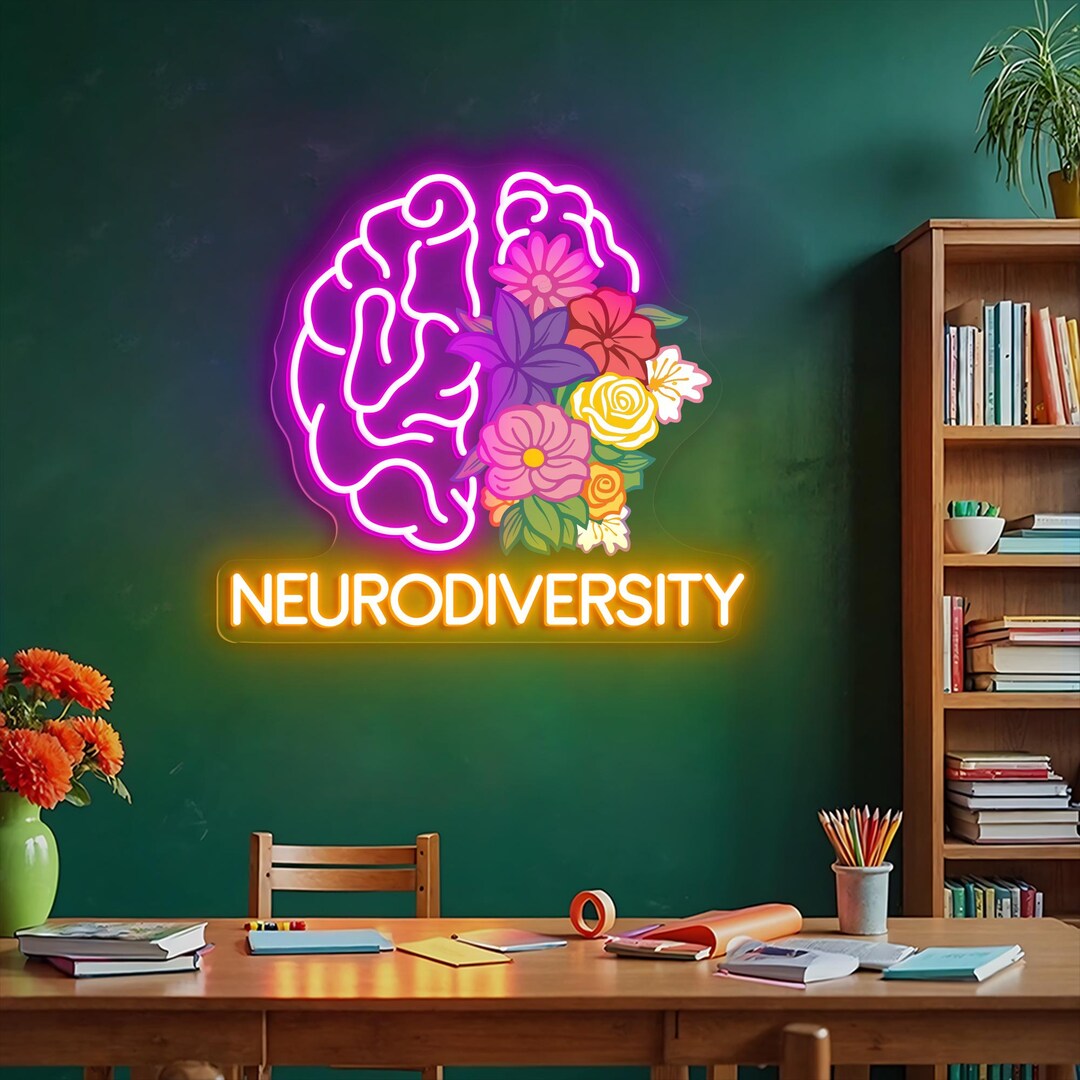 Neurodiversity Neon Sign, Autism Acceptance LED Light, Mental Health ...