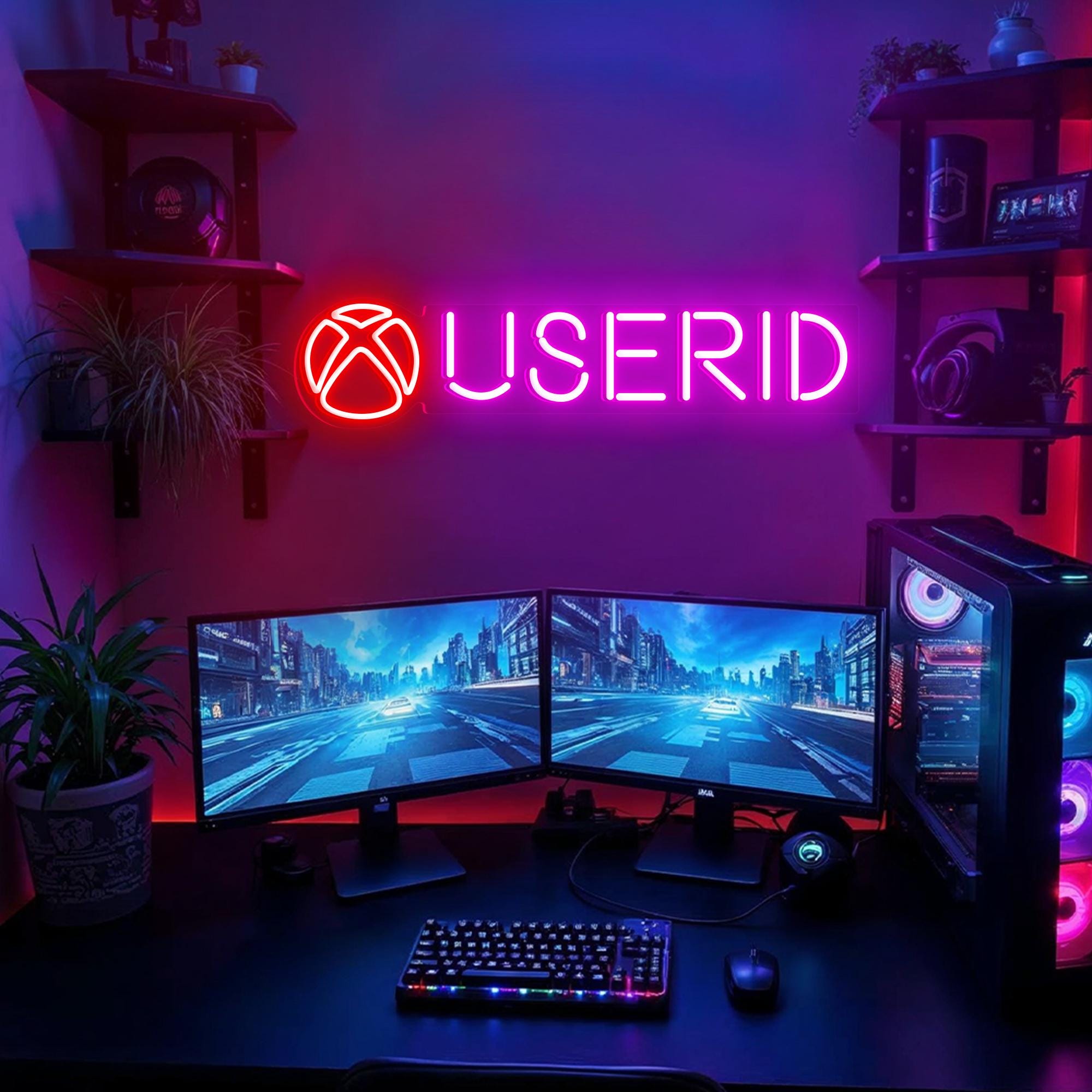 Custom Username Neon Sign Custom Channel Name Neon Gamer Tag Sign ...
