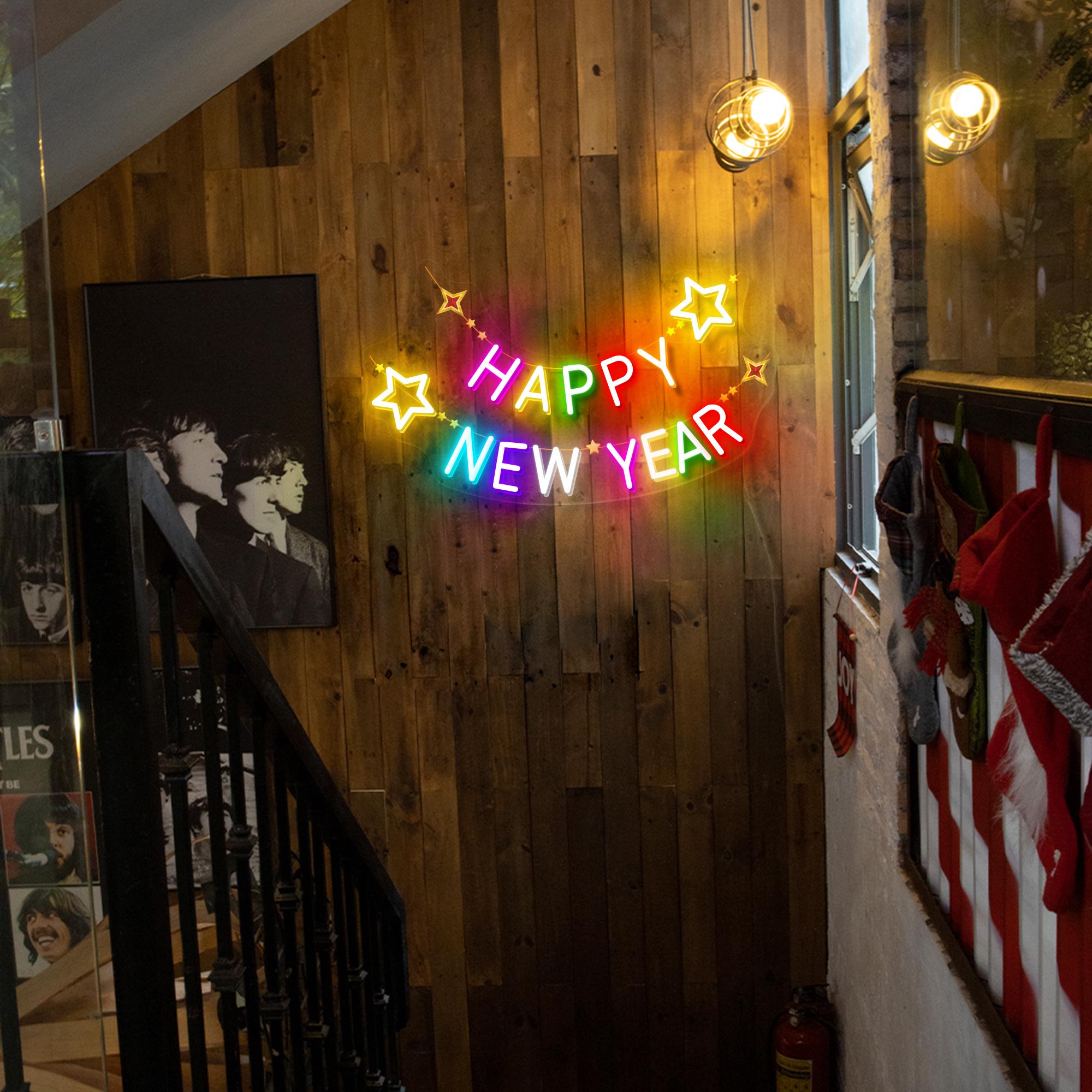 Happy New Year Neon Sign Holiday Celebration Neon Sign Happy New Year ...