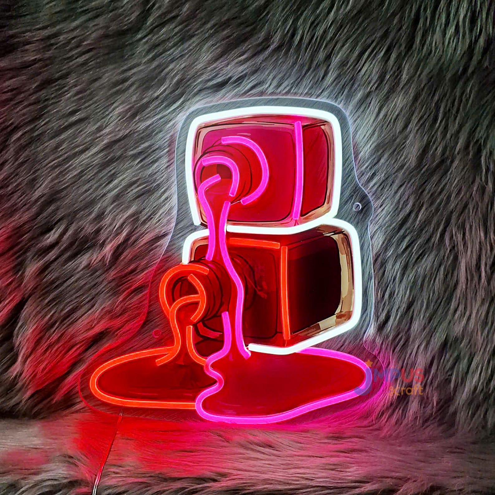 Nail Polish Spilling Neon Sign, Nail Studio Neon Light, Beauty Salon ...
