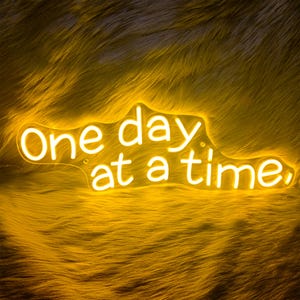 One Day at a Time Neon Sign Custom Motivational Text LED Light Wall ...