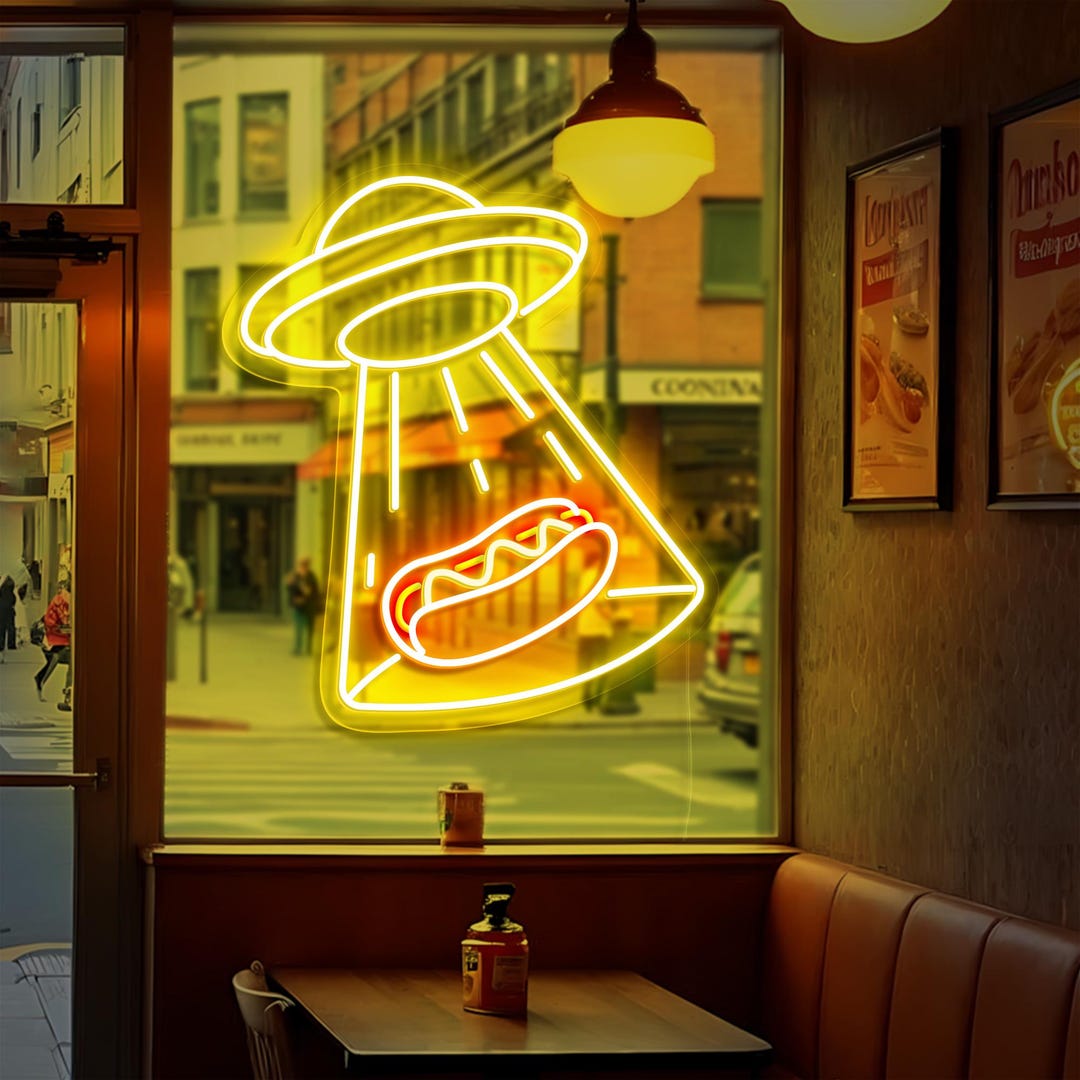 Hot Dog Neon Sign Custom Restaurant Wall Decor Outdoor Hot Dog Neon ...