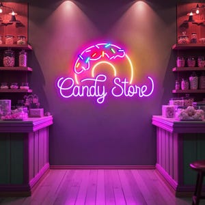 Custom Candy Shop Neon Sign, Candy Store Neon Sign, Donuts Neon Sign ...
