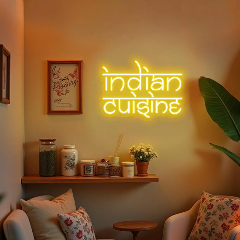 Indian Cuisine Neon Sign, Indian Food Led Sign, Restaurant Wall Decor ...