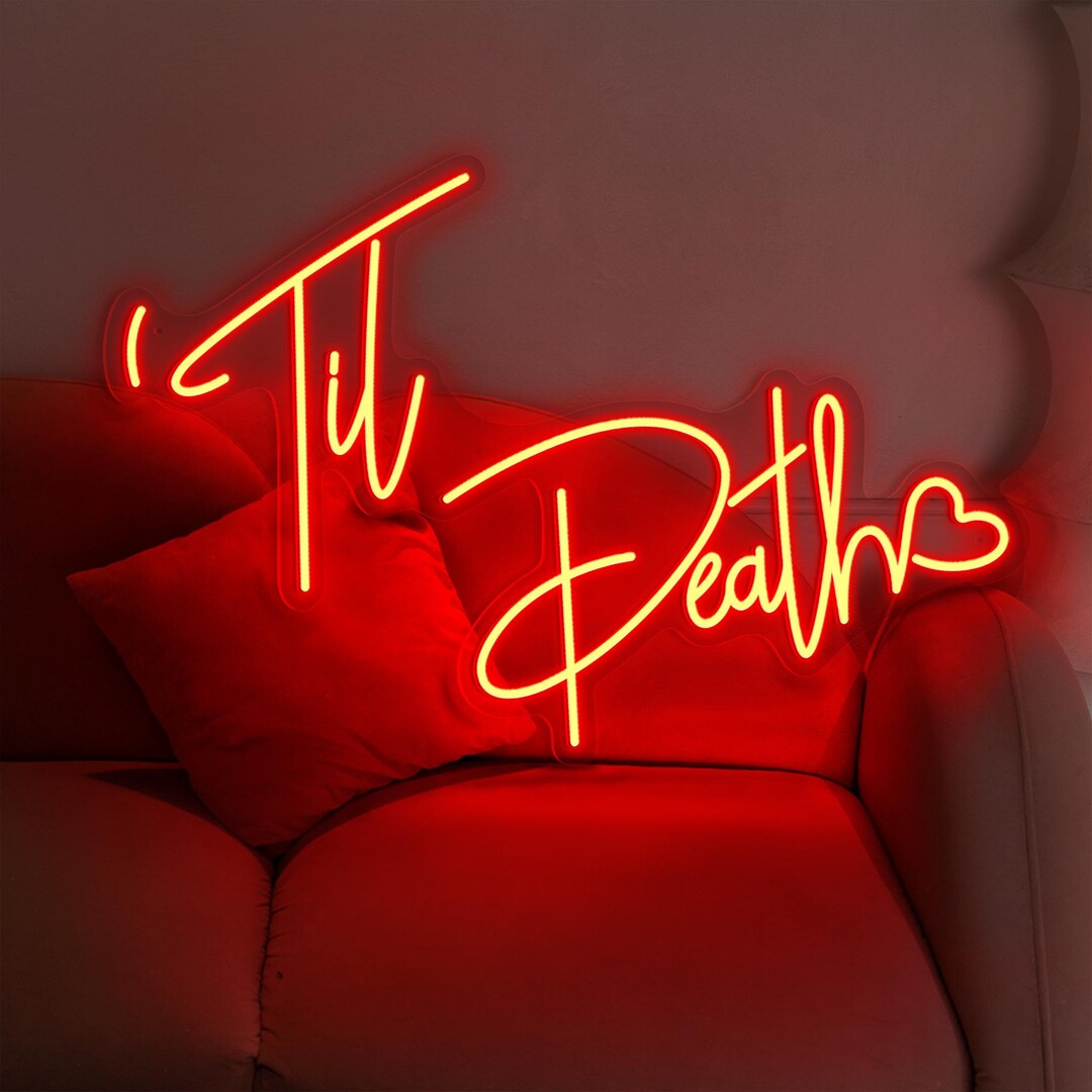 Til Death Neon Sign Wedding, Custom Wedding Decor, Personalized Name ...