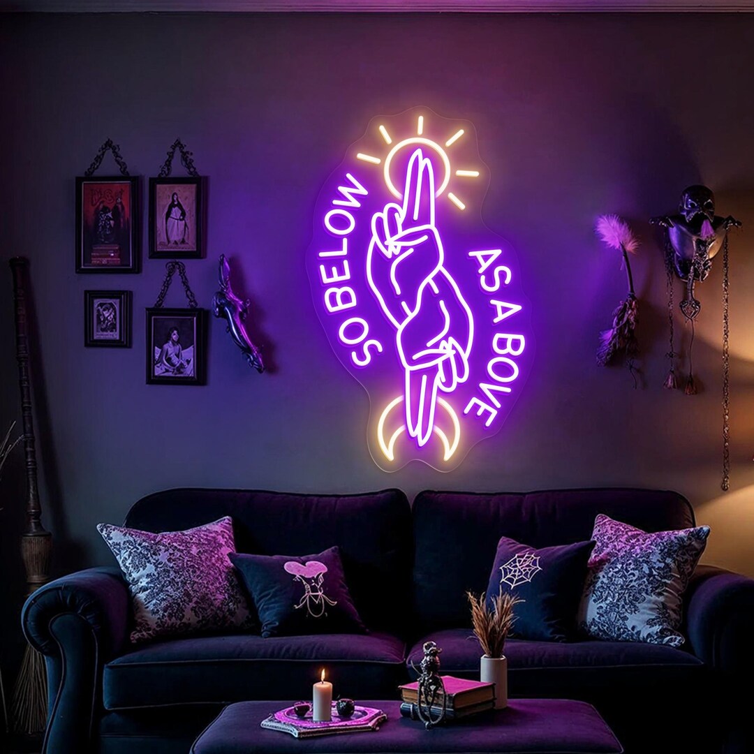 As Above so Below Neon Sign, Witchy Neon LED Sign, Gothic Wall Decor ...