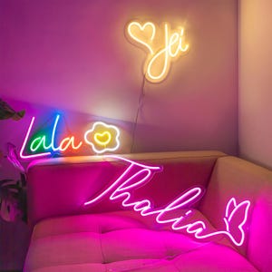 Custom Name LED Neon Lights With Icons - Personalized Neon Sign for ...