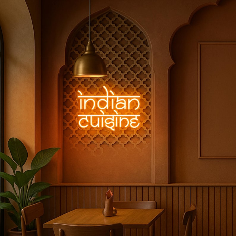 Indian Cuisine Neon Sign, Indian Food Led Sign, Restaurant Wall Decor ...