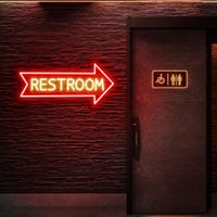 Toilets Arrow Washroom Restroom LED Neon Sign - Etsy