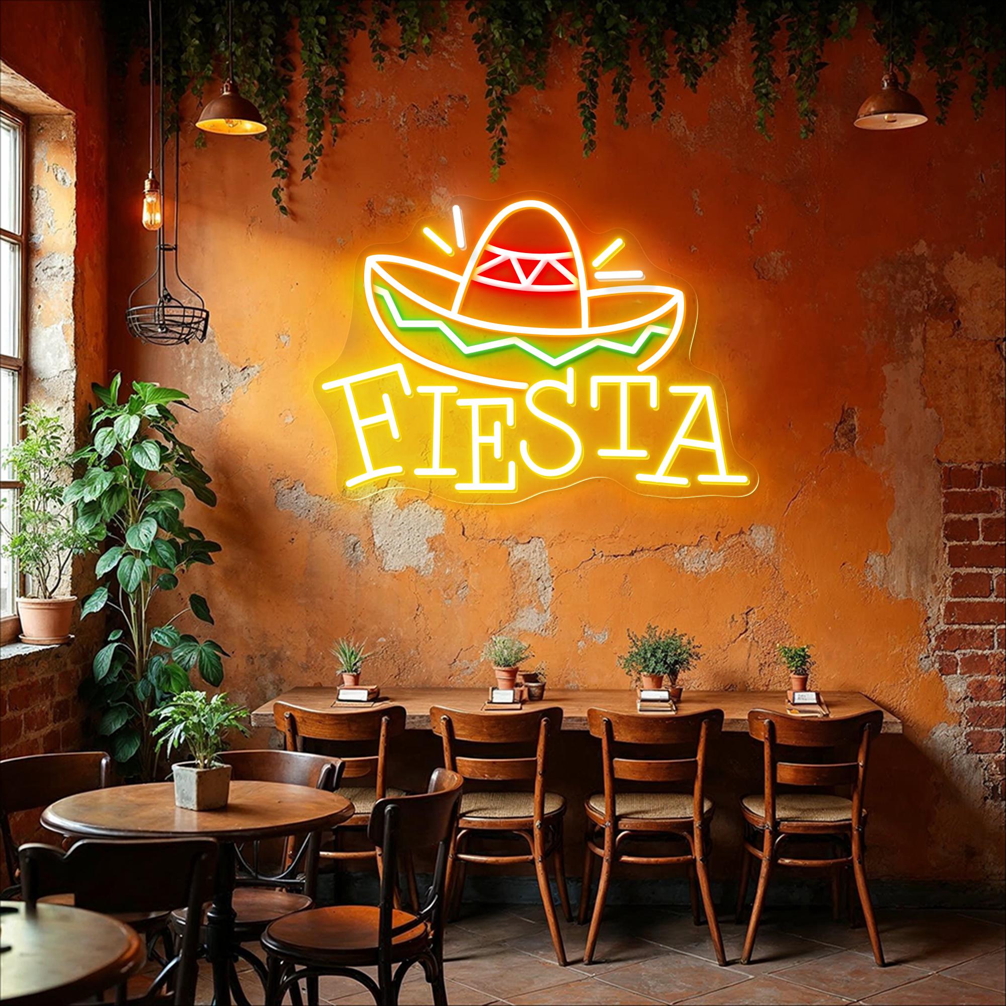 Let's Fiesta Neon Sign, Mexican Festival Led Sign, Mexican Restaurant ...