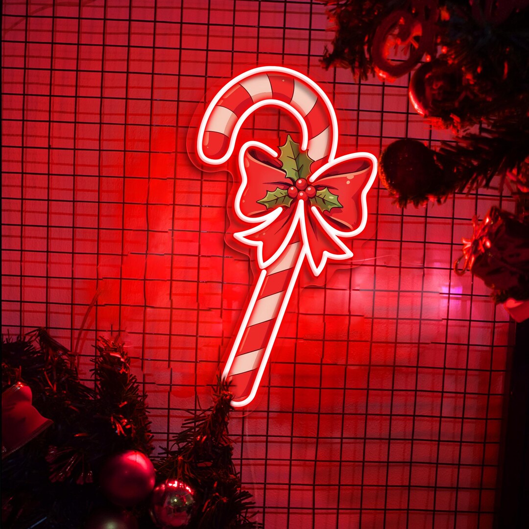Christmas Candy Cane Neon Sign Merry Christmas Neon Sign Christmas Tree ...