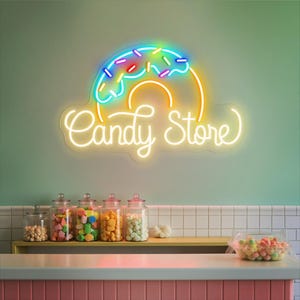 Custom Candy Shop Neon Sign, Candy Store Neon Sign, Donuts Neon Sign ...