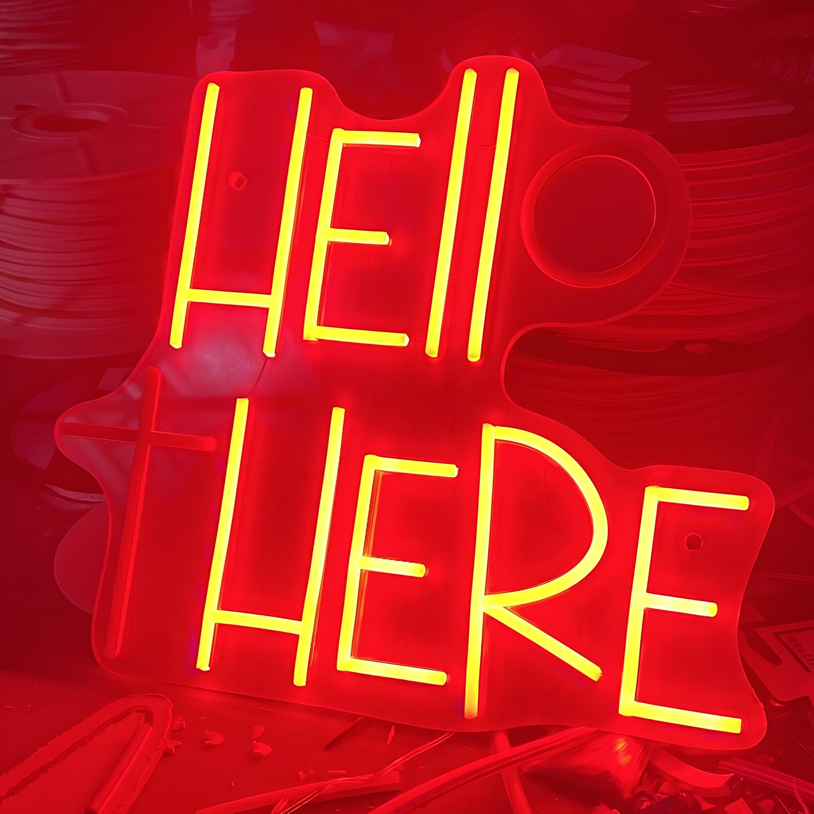 Hello There - Hell Here LED Neon Sign, Dual Mood Neon Light, Quirky ...