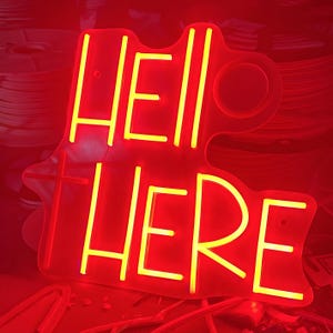 Hello There - Hell Here LED Neon Sign, Dual Mood Neon Light, Quirky ...