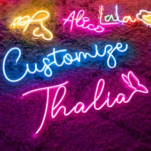 Custom Name LED Neon Lights With Icons - Personalized Neon Sign for ...