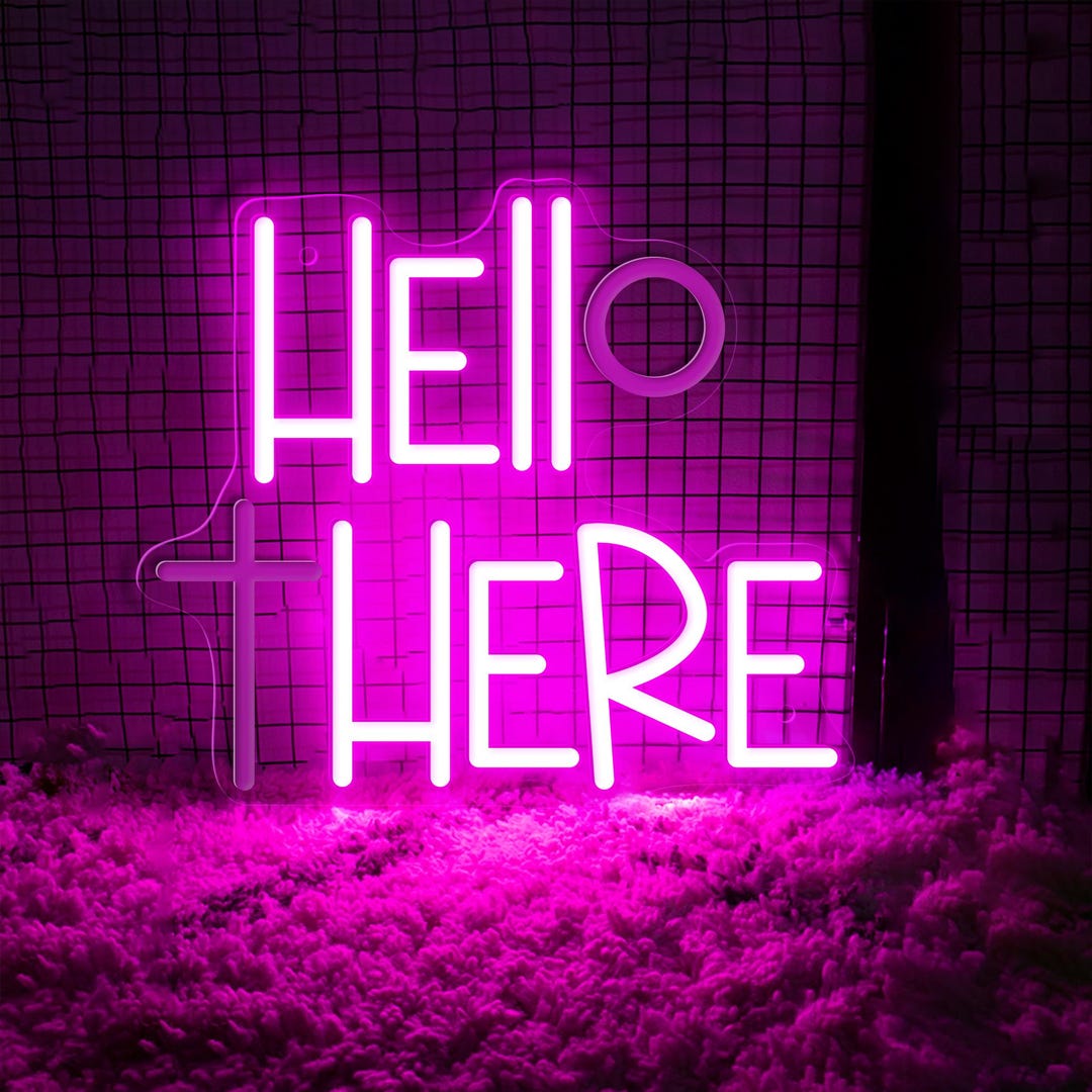 Hello There - Hell Here LED Neon Sign, Dual Mood Neon Light, Quirky ...