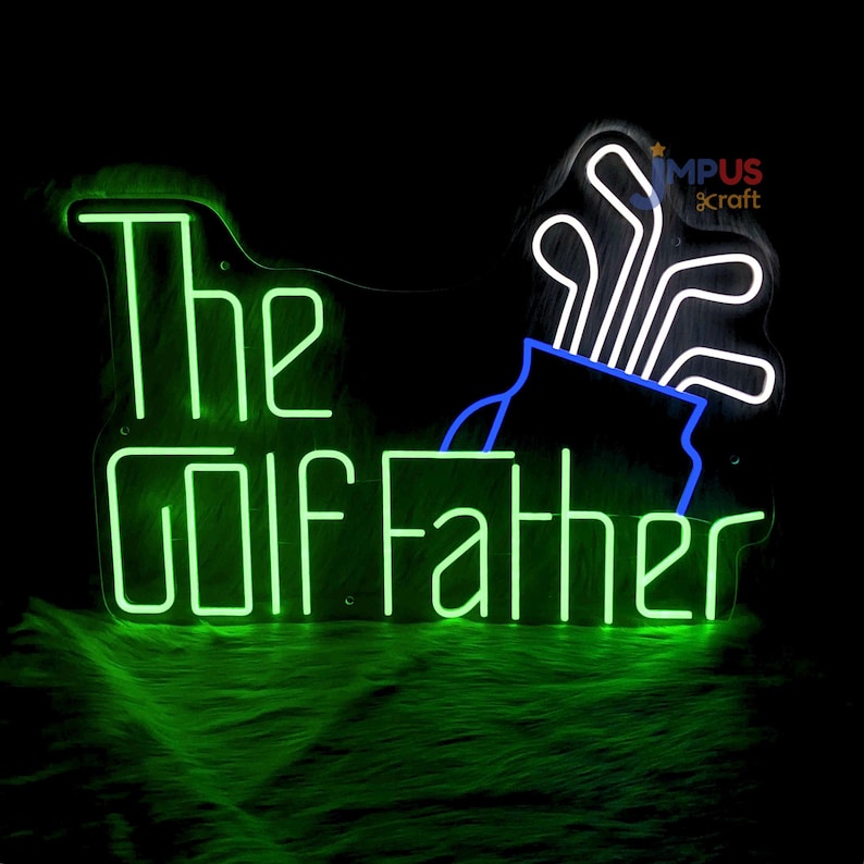 The Golf Father Neon Sign, Golf Neon Sign, Golf Led Light, Golf Wall ...