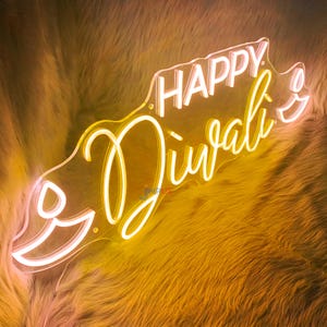 Happy Diwali Neon Sign, Hindu Festival of Lights Led Light, Diwali Neon ...