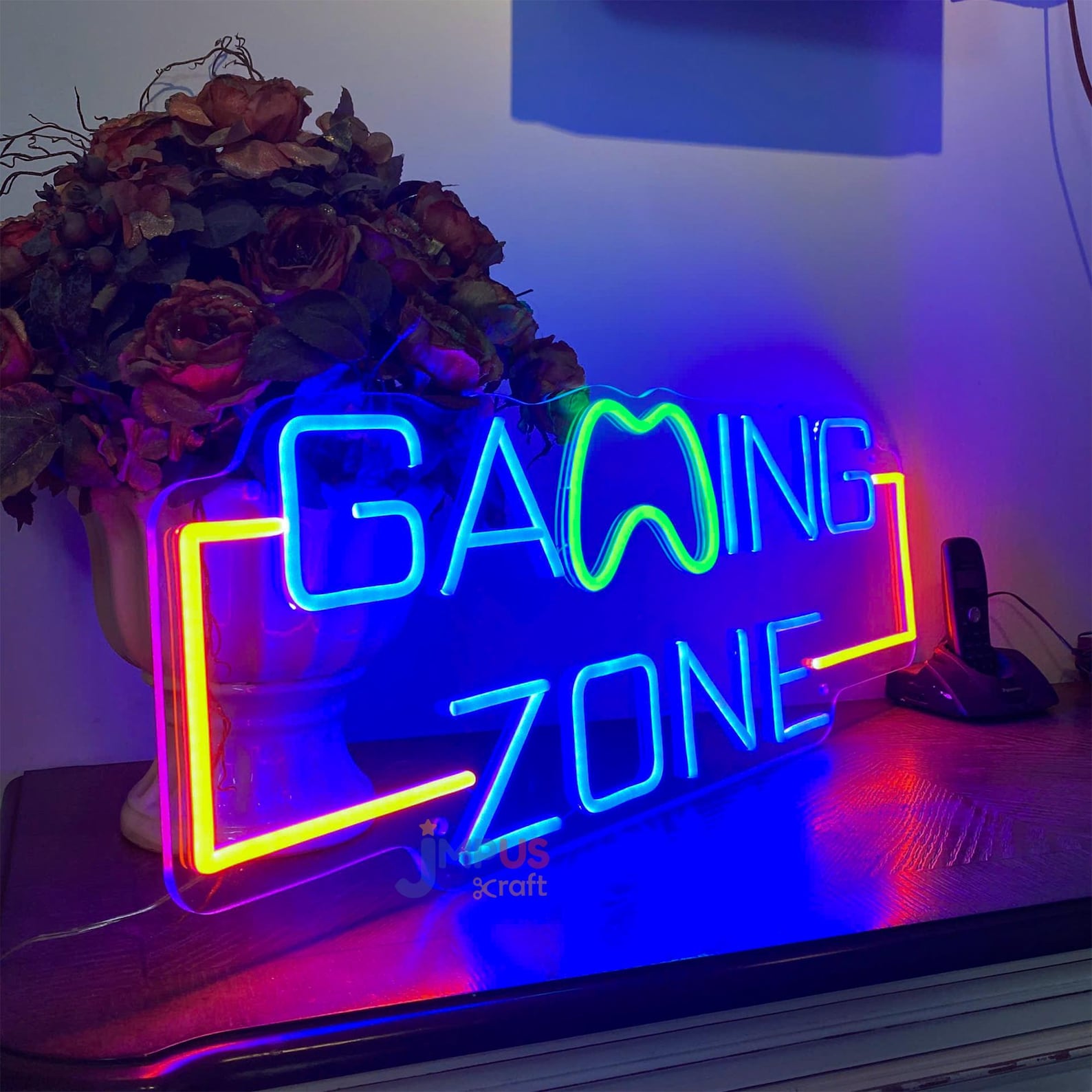 Gaming Zone Neon Sign, Multicolor Game Zone Led Light, Game Room Decor ...