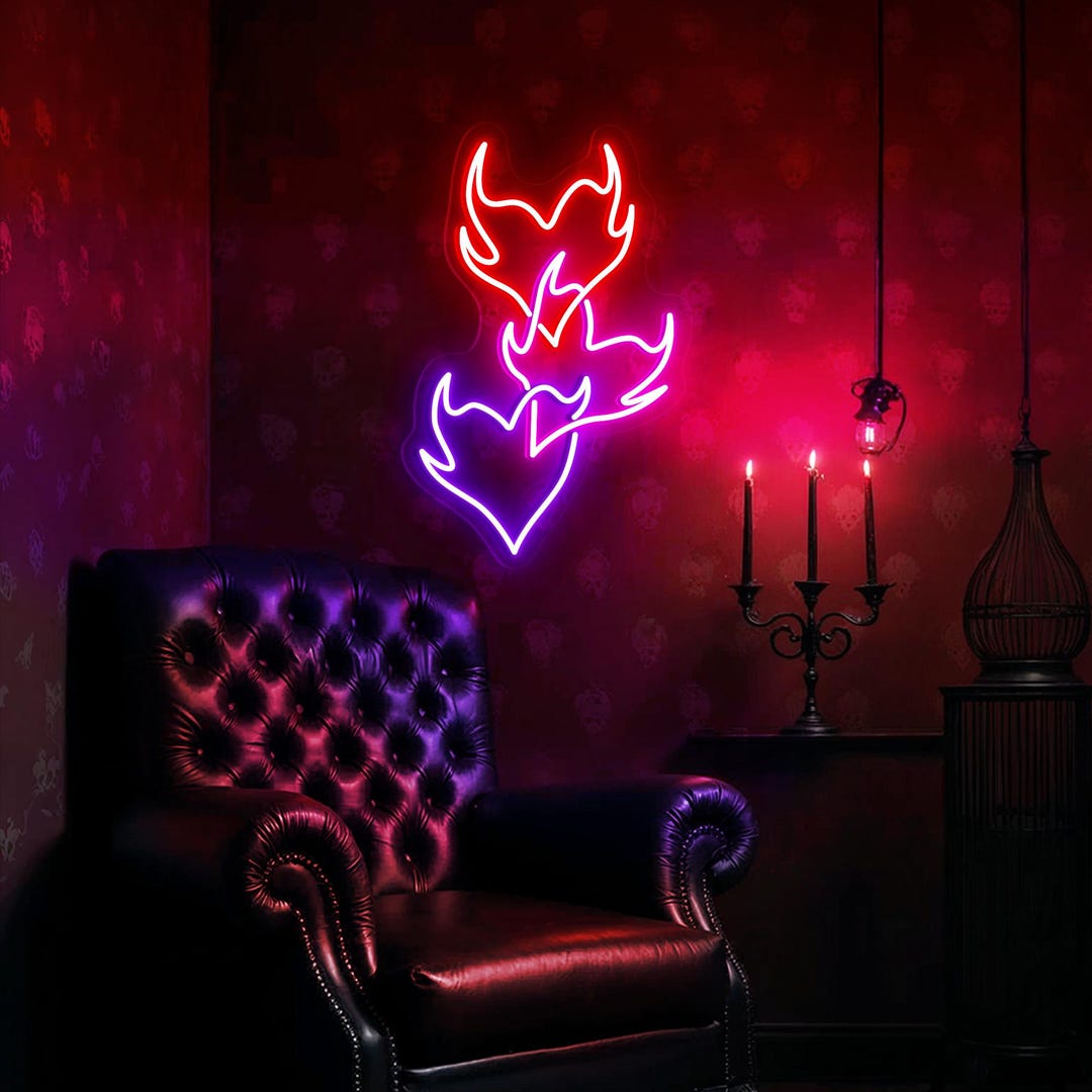 Punk Hearts Neon Sign Y2K Dorm Decor Punk Rock Gifts Rock Style Decor ...