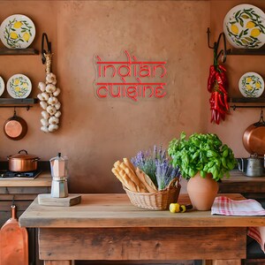 Indian Cuisine Neon Sign, Indian Food Led Sign, Restaurant Wall Decor ...
