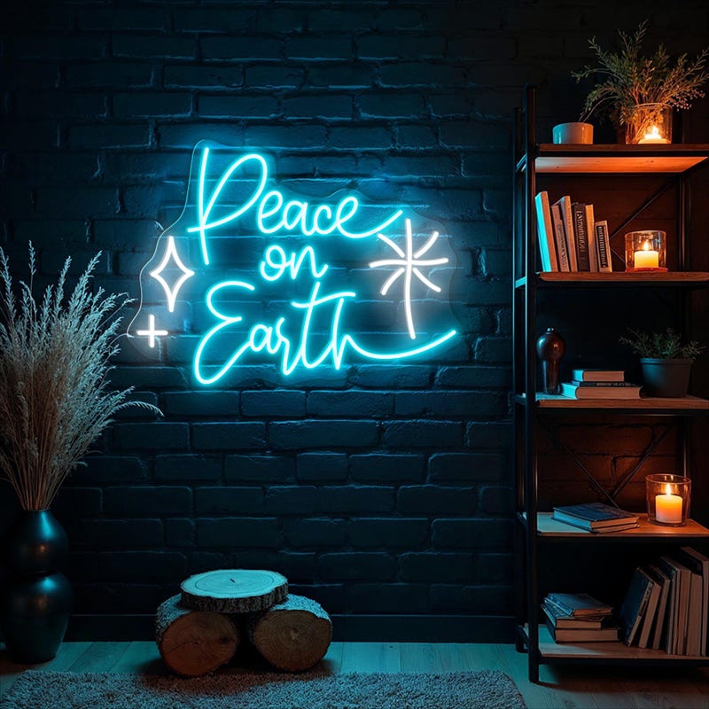 Peace on Earth Lighted Outdoor Sign - Etsy