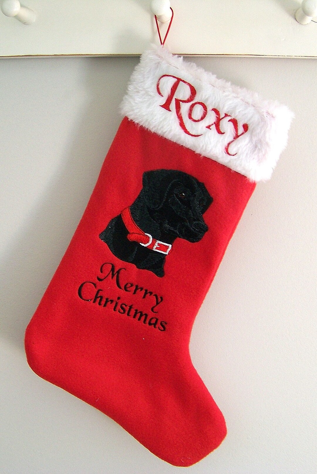 Black Lab Christmas Stocking - Etsy